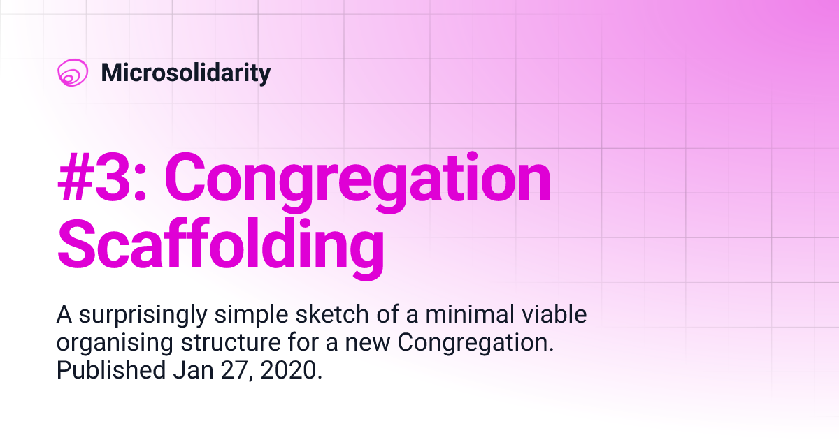 #3: Congregation Scaffolding | Microsolidarity